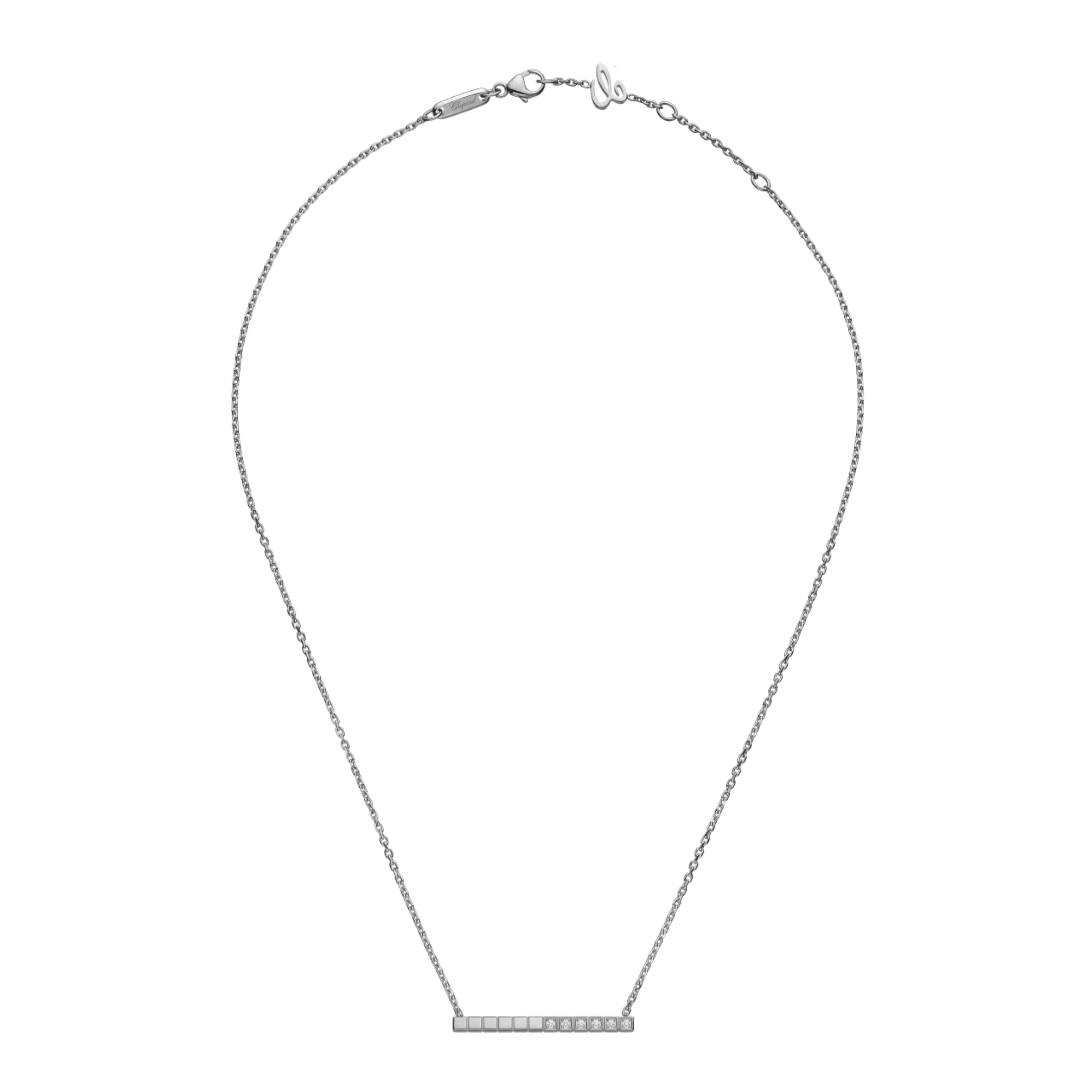 Collier Chopard Ice Cube en or blanc et diamants - Lepage
