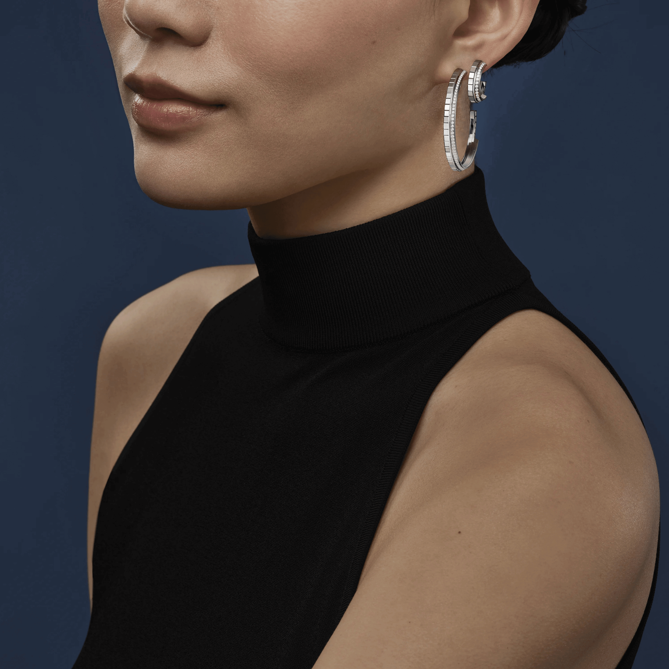 Chopard Ice Cube earrings in white gold and diamonds paved- Lepage