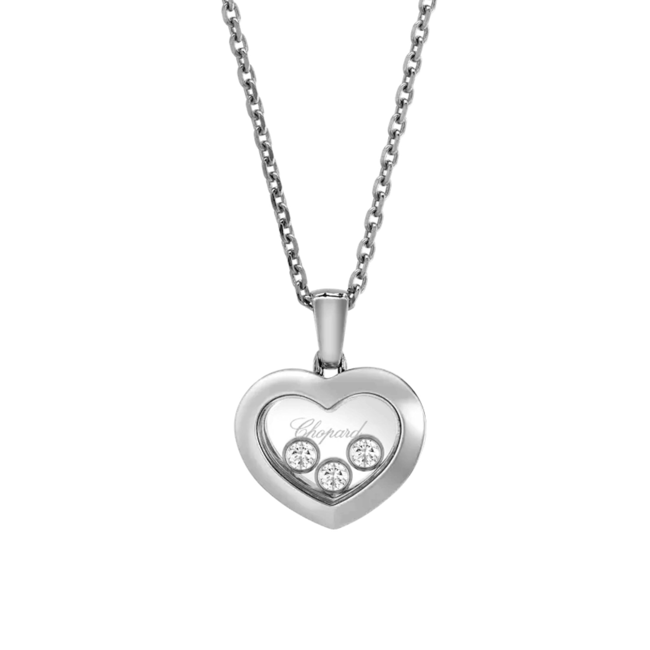 Collier Chopard My Happy Hearts en or blanc, opale et diamant - Lepage