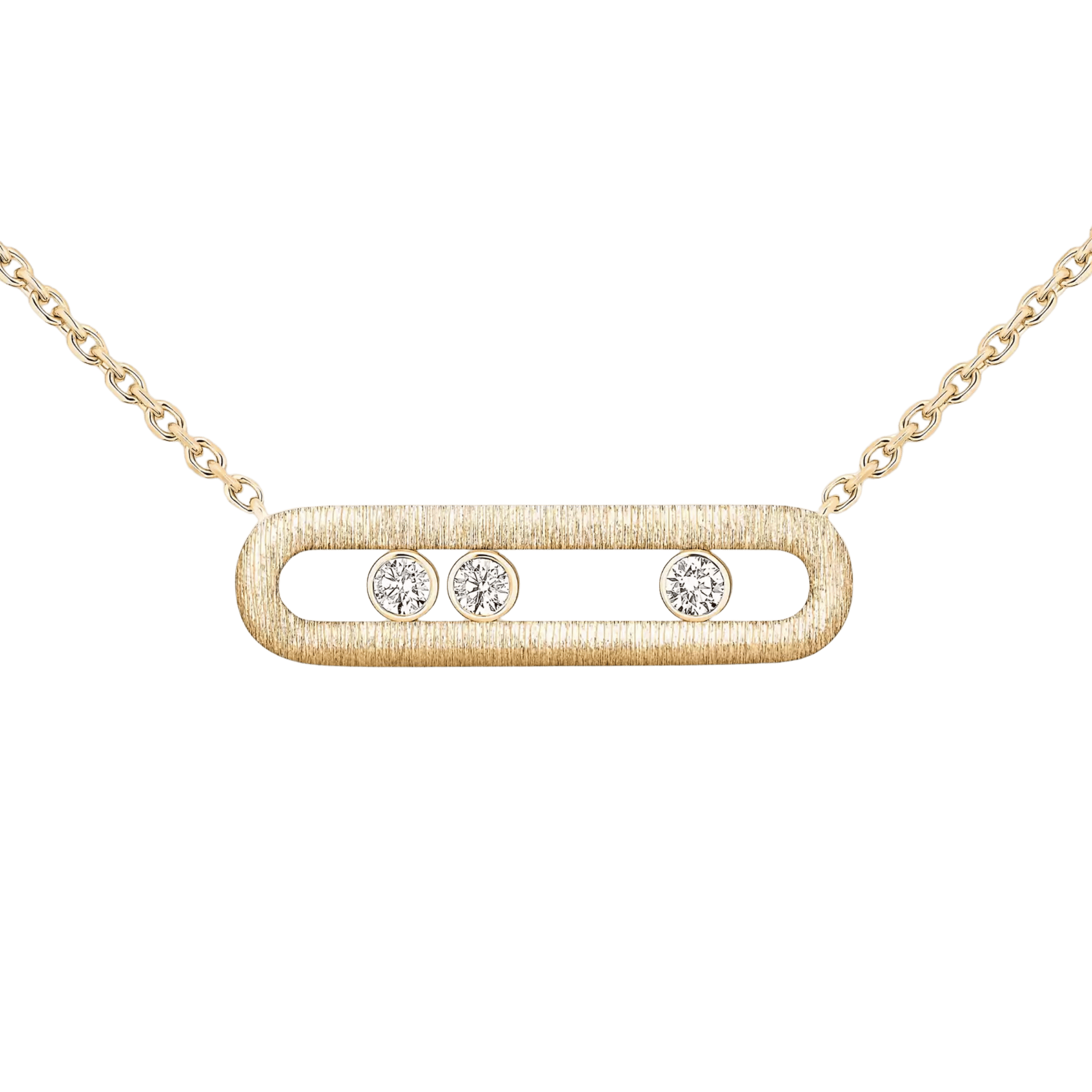 Messika Move Classic Chiseled necklace in yellow gold and diamonds - Lepage