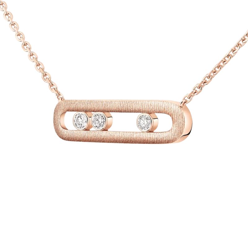 Messika Move Classic Chiseled necklace in rose gold and diamonds - Lepage