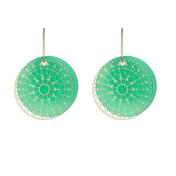 Jetons Colette Notre-Dame pour boucles d'oreilles en onyx vert | LEPAGE