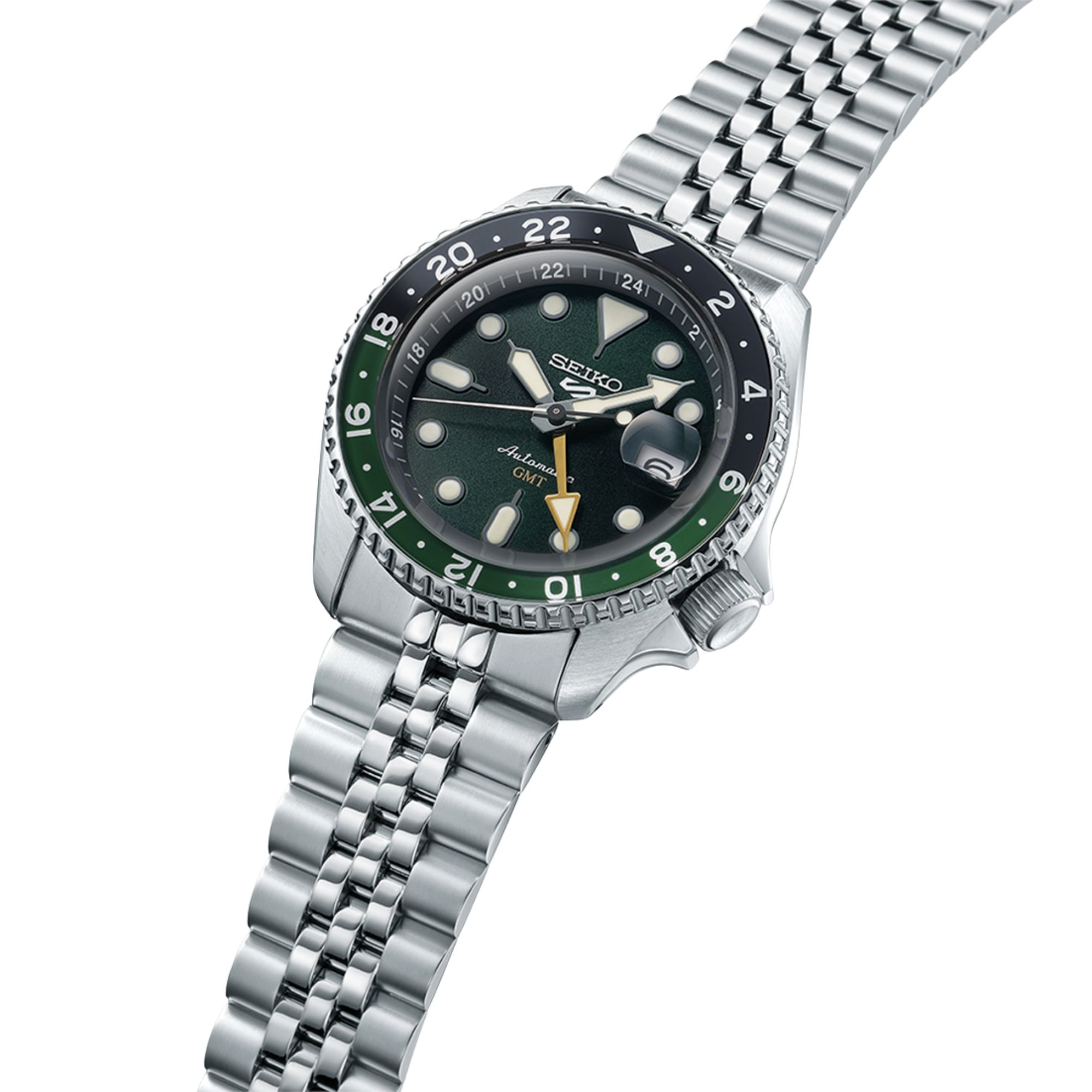 Seiko 5 SKX Sports GMT automatic green dial steel bracelet 42.5 mm - Lepage