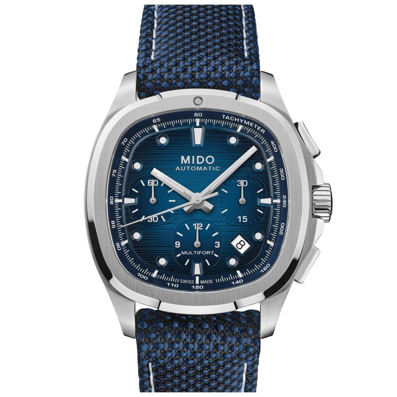 Mido Multifort TV Chronograph automatic watch with diamond indexes ...