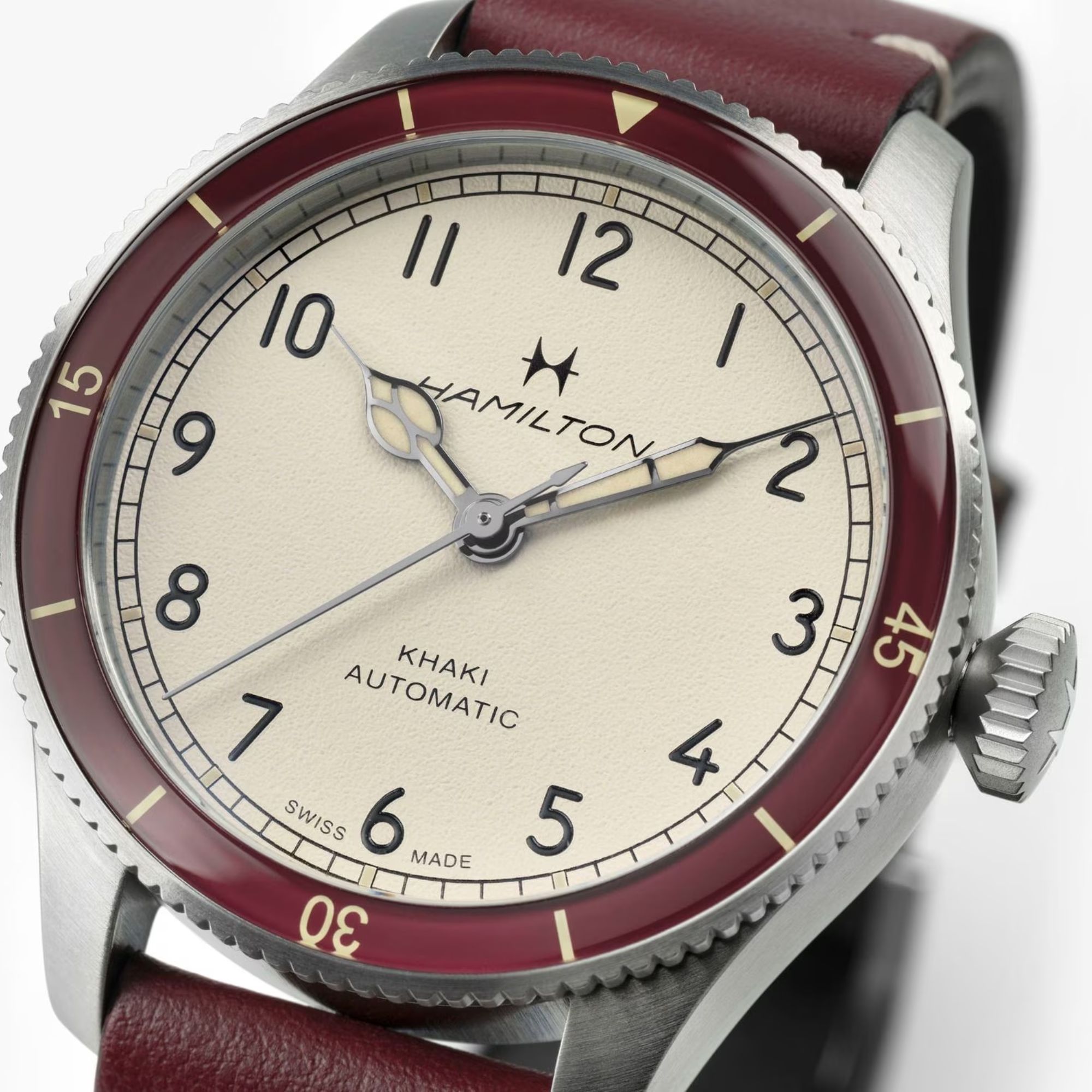Hamilton Pilot Pioneer Auto automatic watch with white dial and ...