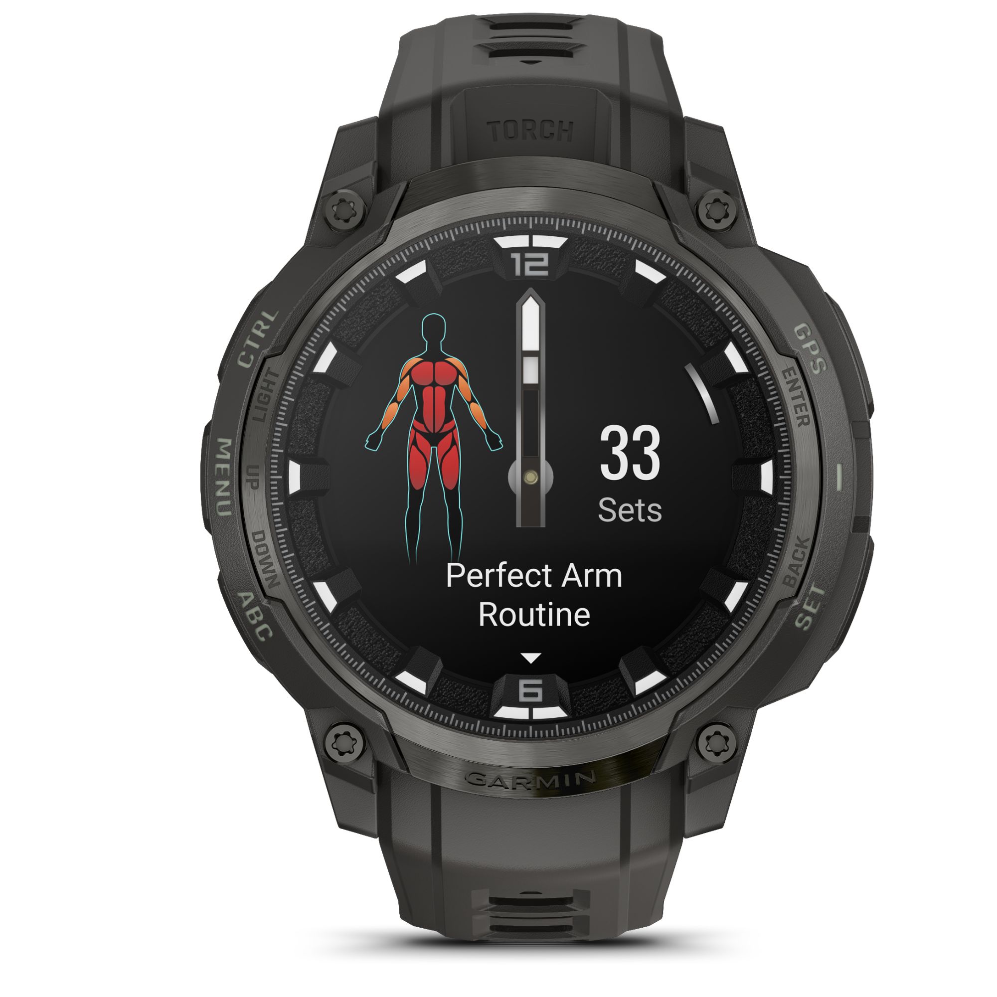 Garmin Instinct Crossover AMOLED watch with dark gray strap, 47 mm - Lepage