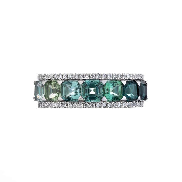 Lagon ring in white gold, tourmalines and diamonds | LEPAGE